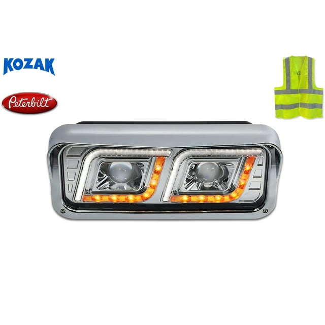 KOZAK LED DRL DUAL Chrome Projector Headlight (Driver Left Side) for ...