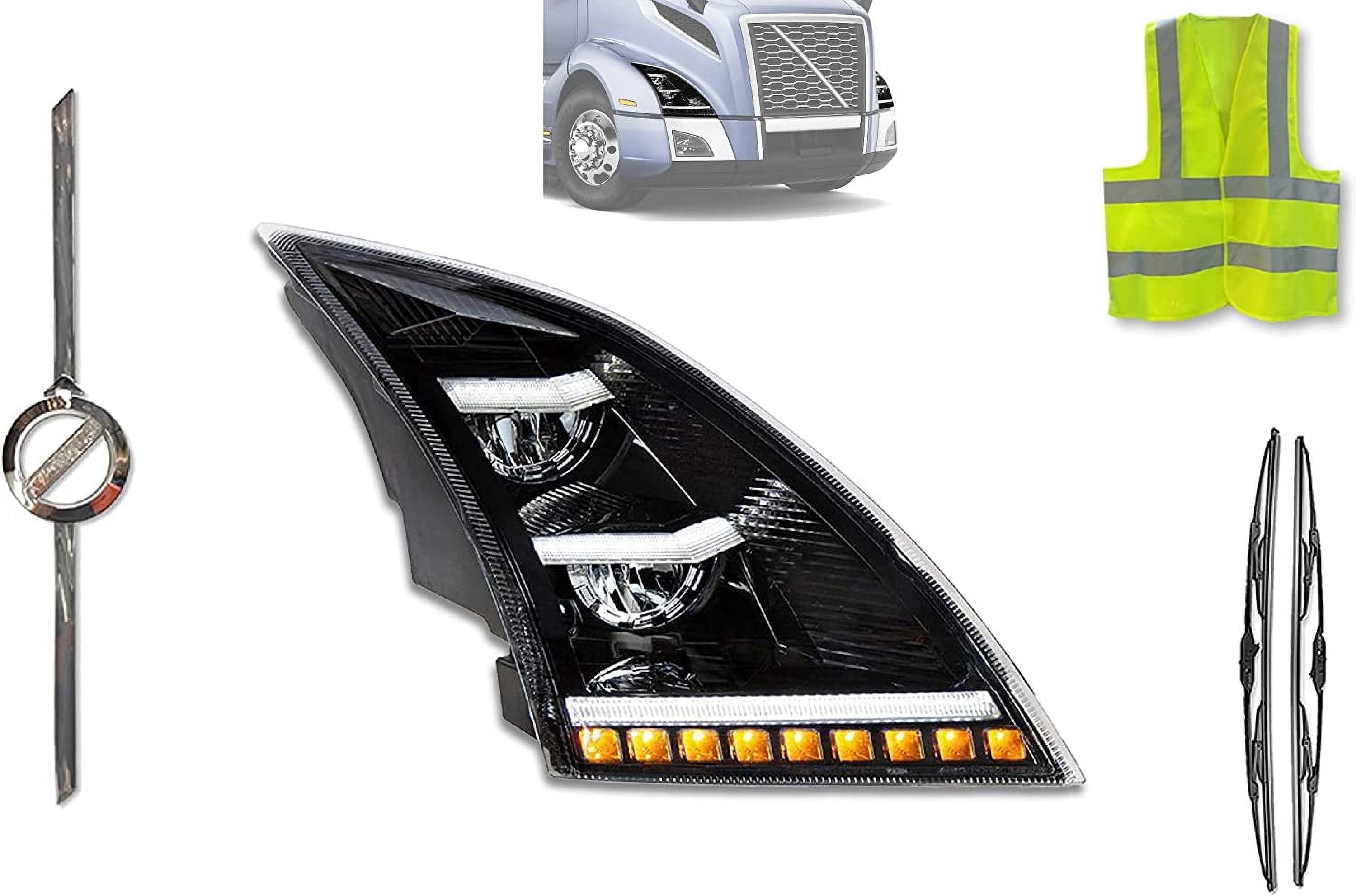 KOZAK LED DRL Sequential Amber Turn Signal Headlight for Volvo VNL/VNR ...