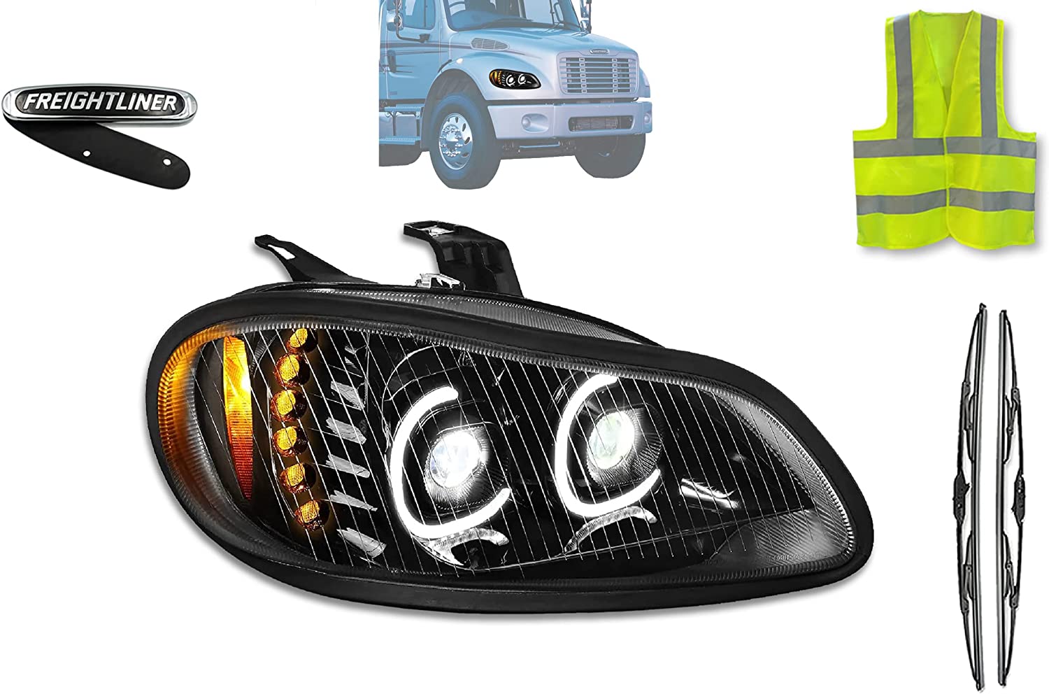 Kozak Projector Headlight Lamps Fits Freightliner M2 2002-2018 ...