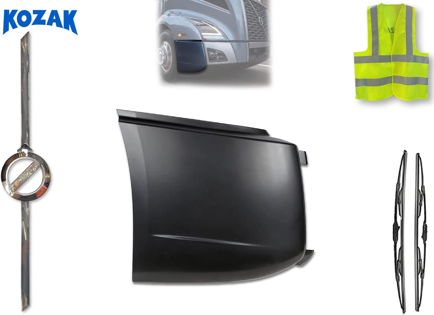 KOZAK PLASTIC Bumper Corner Cover Right Passenger Side compatible with ...