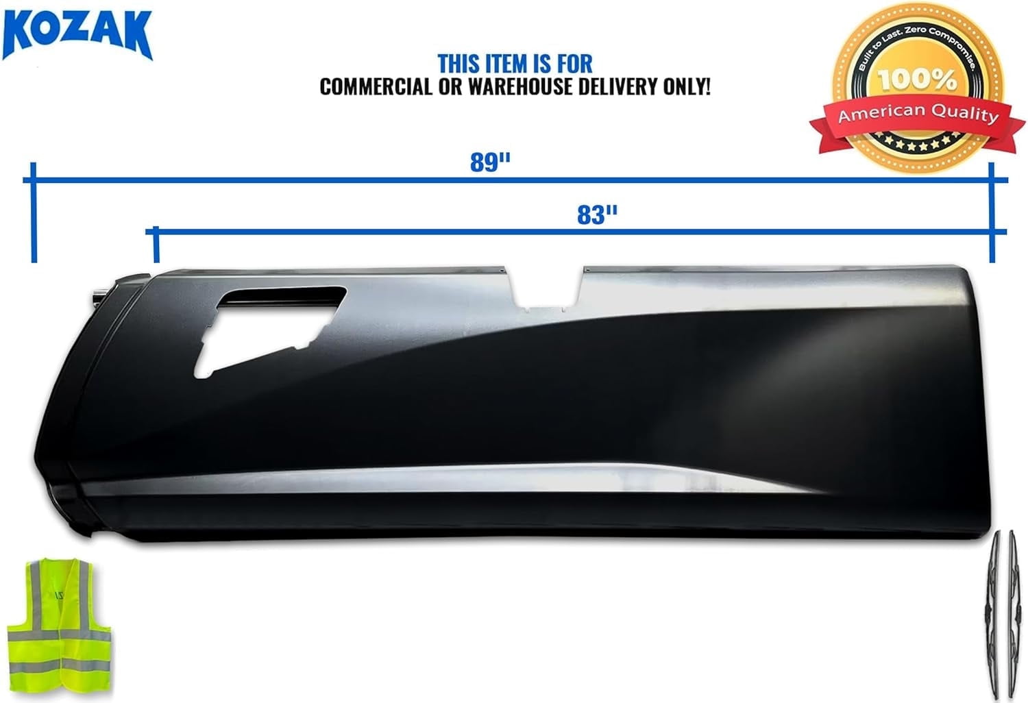 KOZAK Partial Fairing Assembly, Center Fairing Panel 89" w/Hole w ...