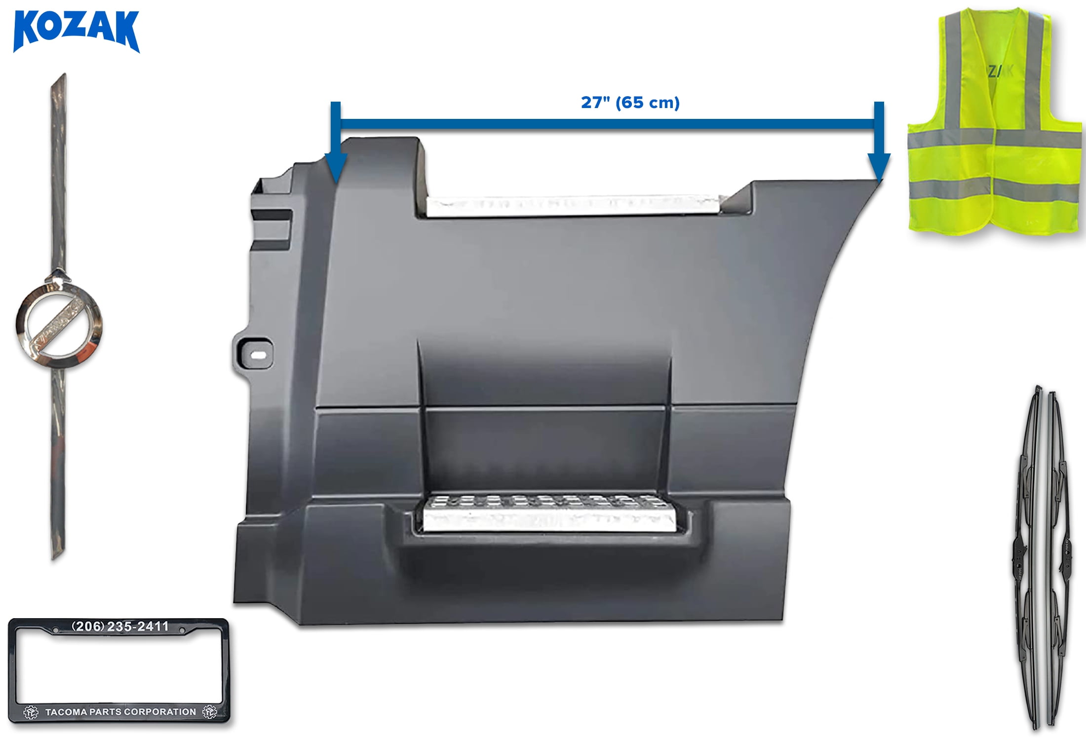 KOZAK Rear Step Side Fairing Panel Right Diver Side 27" (65 cm) with ...