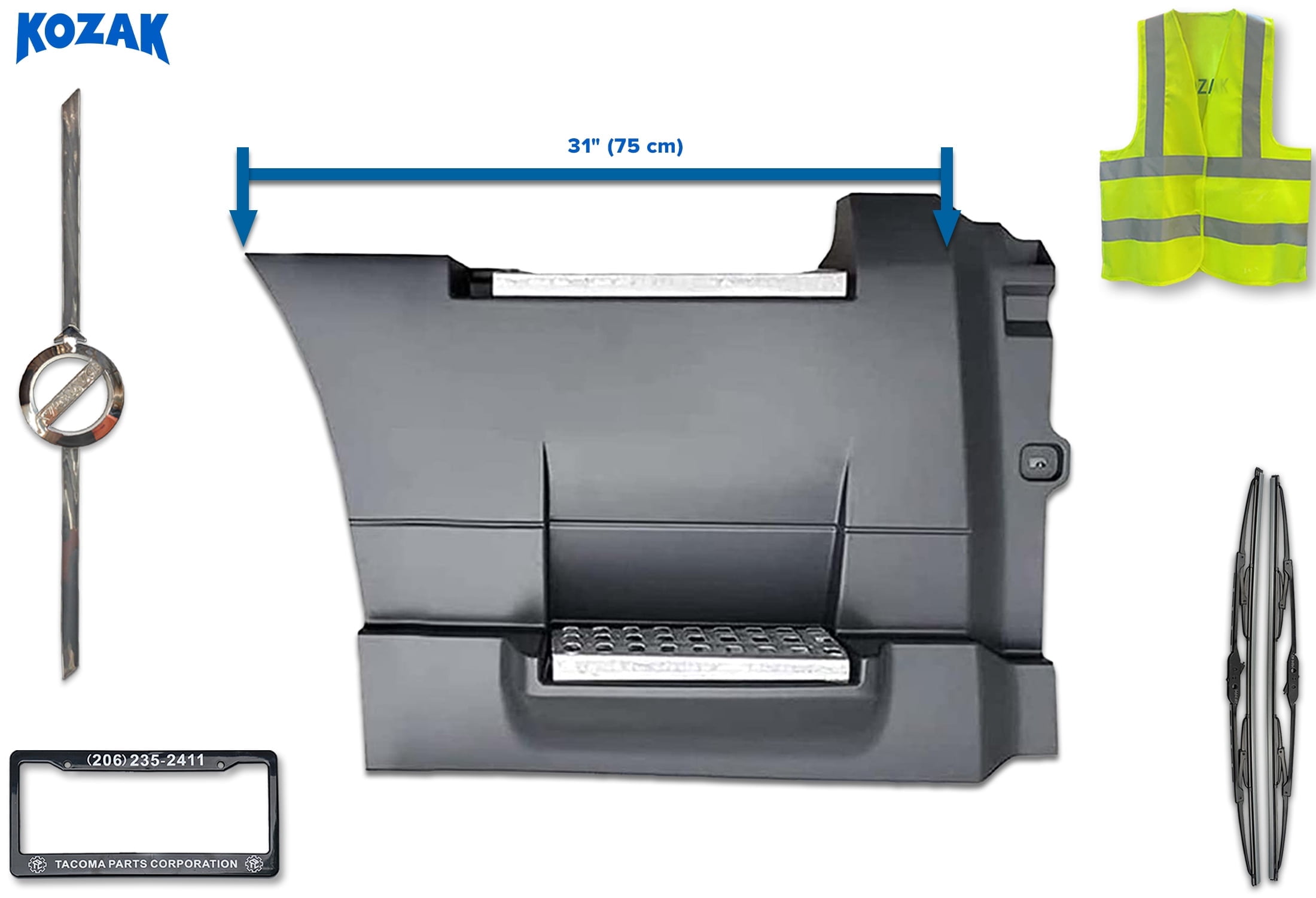 Kozak Replacement Rear Step Side Fairing Panel for Volvo VNL 2018 ...