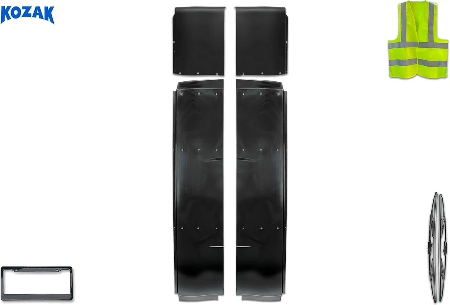 KOZAK Top & Lower Wind Fairing Cab Extenders Set (Left Driver & Right ...