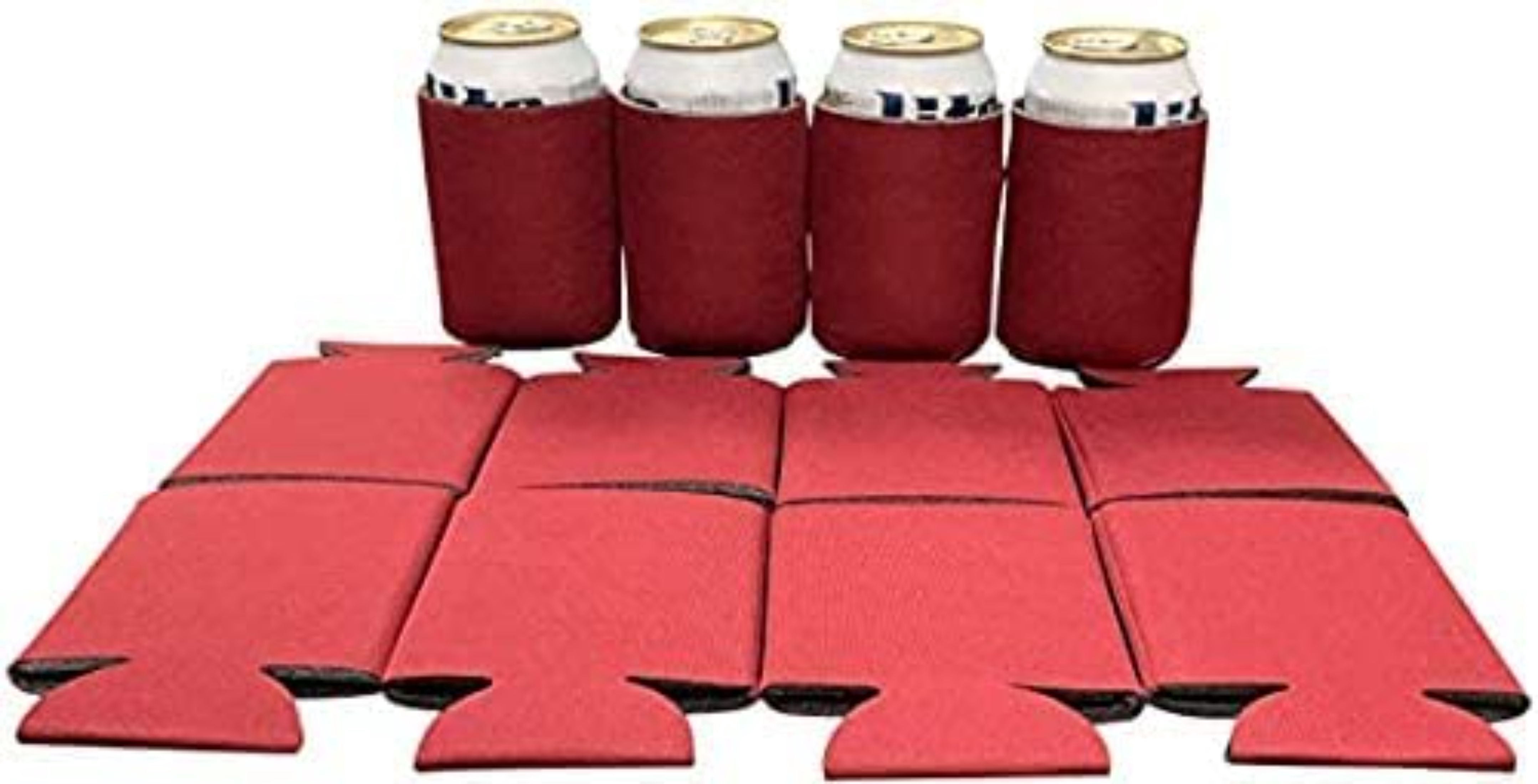 KP KOOL PRODUCTS Blank Beer Can Cooler Sleeves, Plain Bulk Collapsible ...