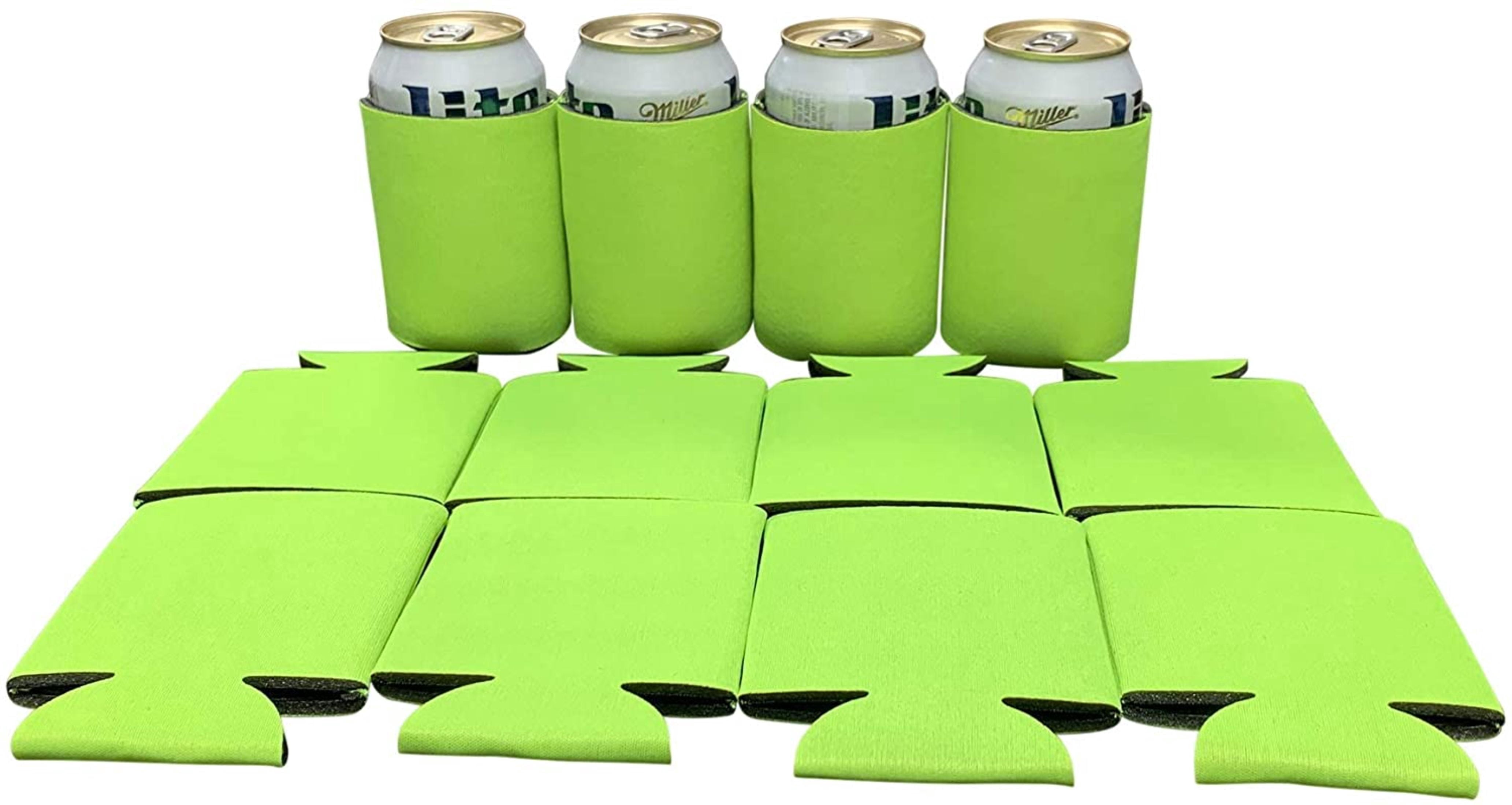 KP KOOL PRODUCTS Blank Beer Can Cooler Sleeves, Plain Bulk Collapsible ...