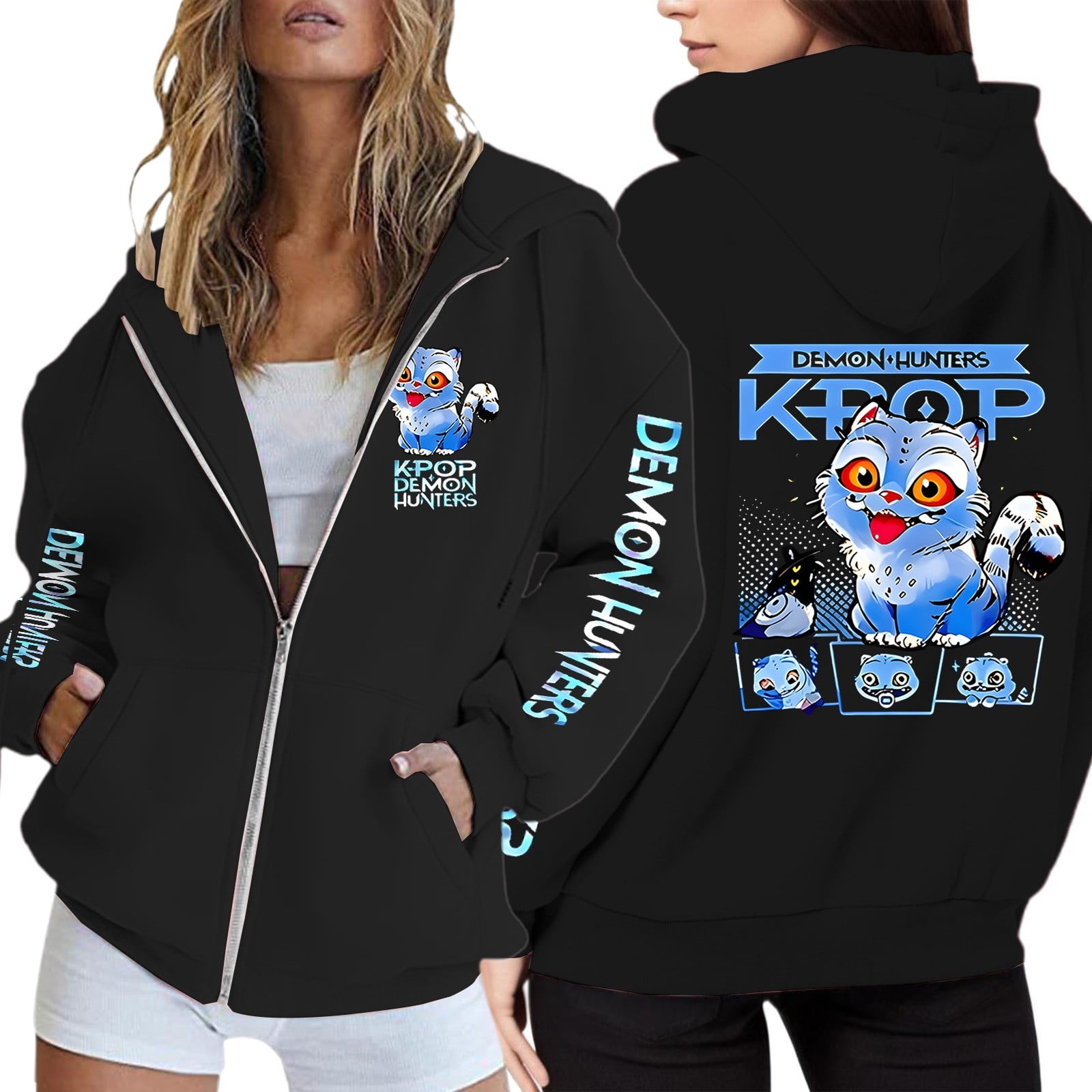 Dem~on Hu~nters Derpy Hoodie Unisex Print Hooded Jacket Windbreaker ...