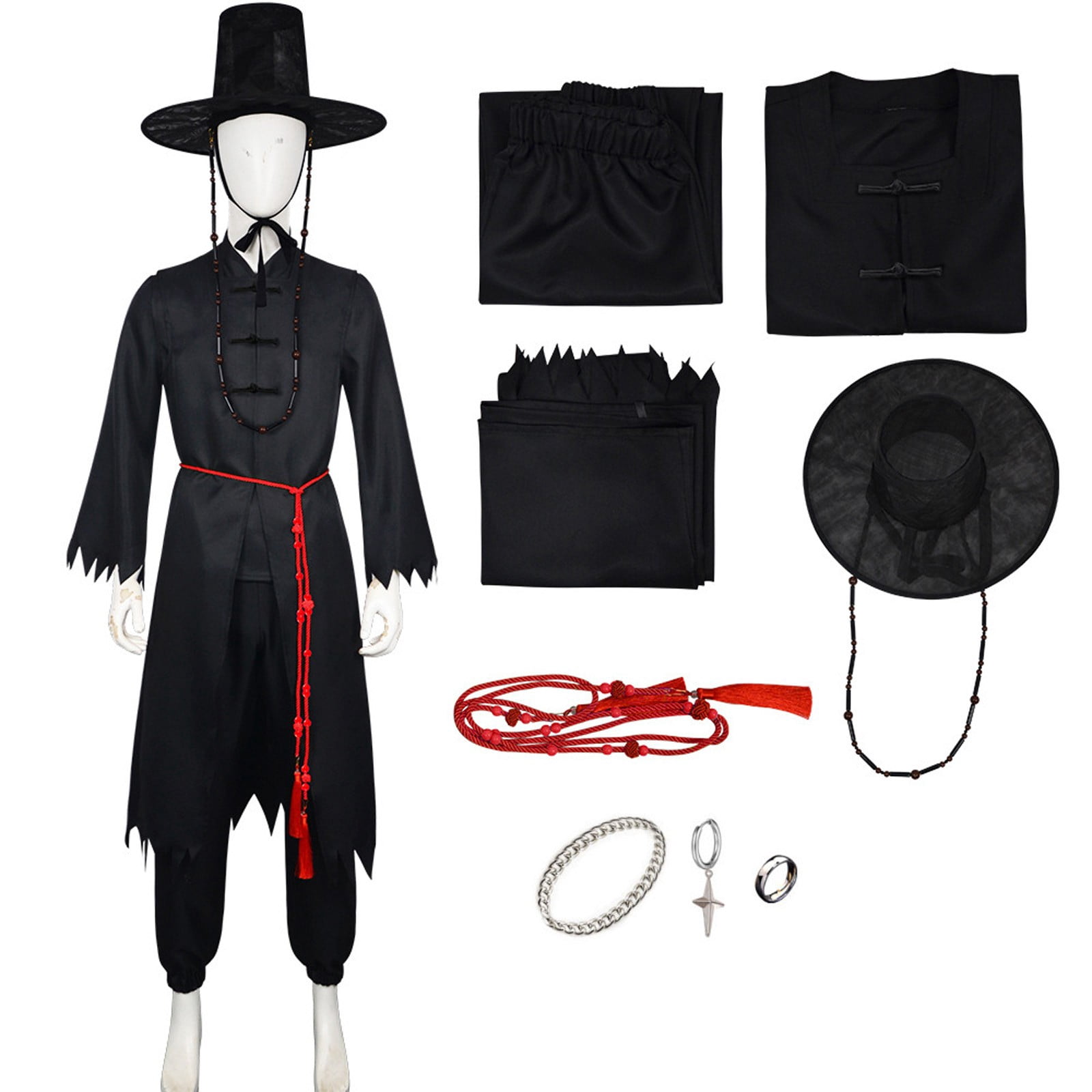 KP0p Demonn-Hunter Halloween Costume - Saja Boys Grim Reaper Black ...