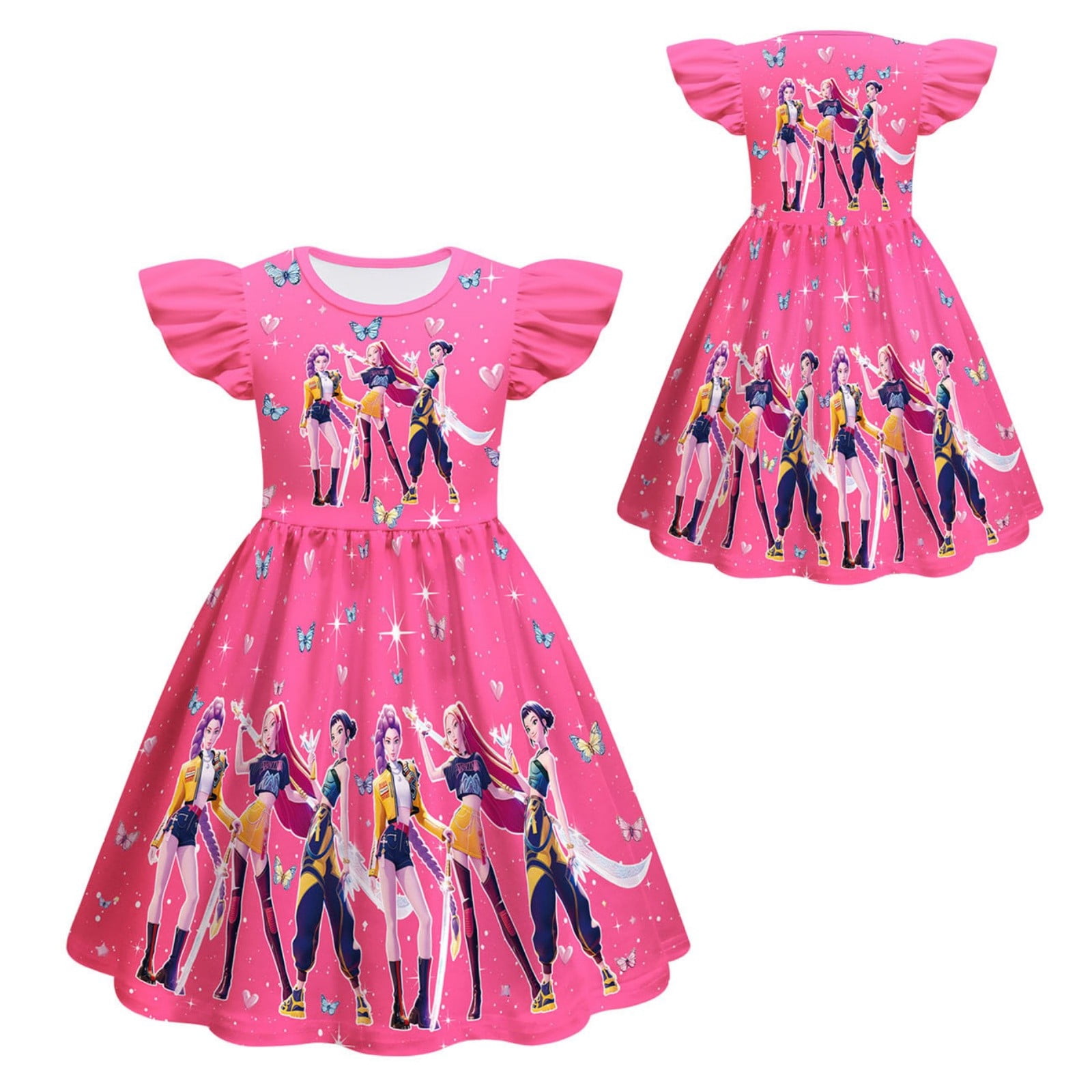 KP0p Demonn-Hunters Costume - Girls Huntrix Kpop Singer Dress with Bag ...