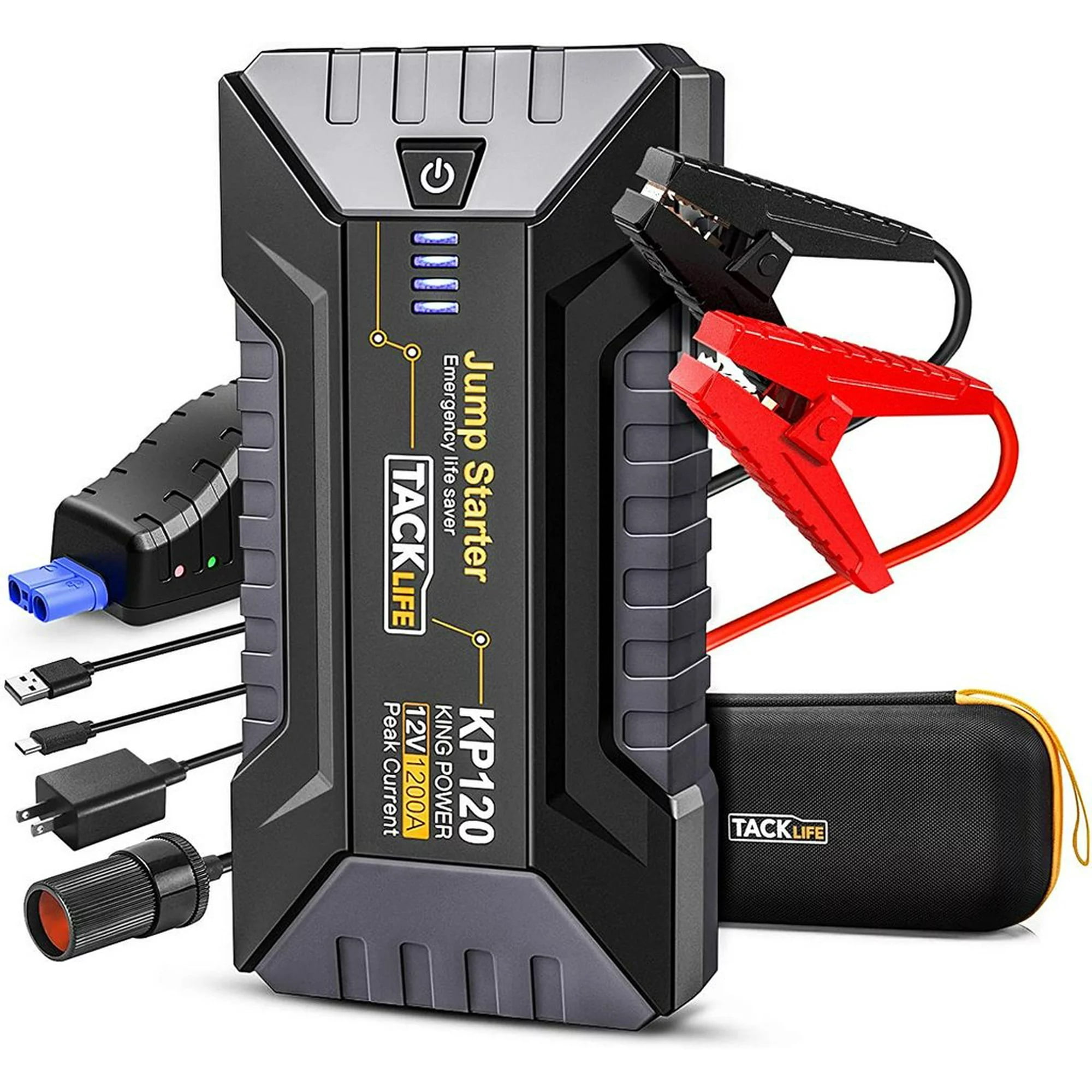 TOYTEXX KP120 1200A Peak Car Jump Starter, 12V Battery Charger with QC ...