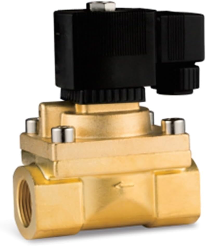 KP2S 1/4" 3/8" 1/2" 3/4" 1" Brass Pilot Piston Solenoid Valve DC12V ...