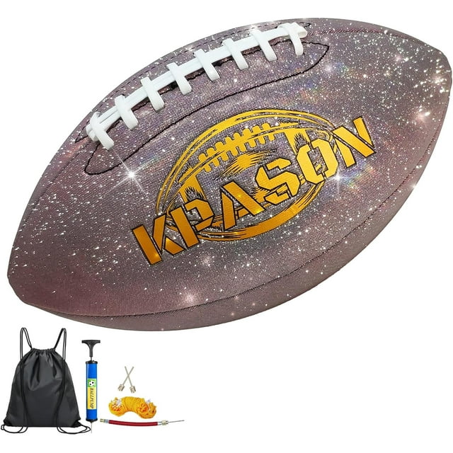 KPASON Football, Glitter Glow Football - Purple Holographic Glow ...