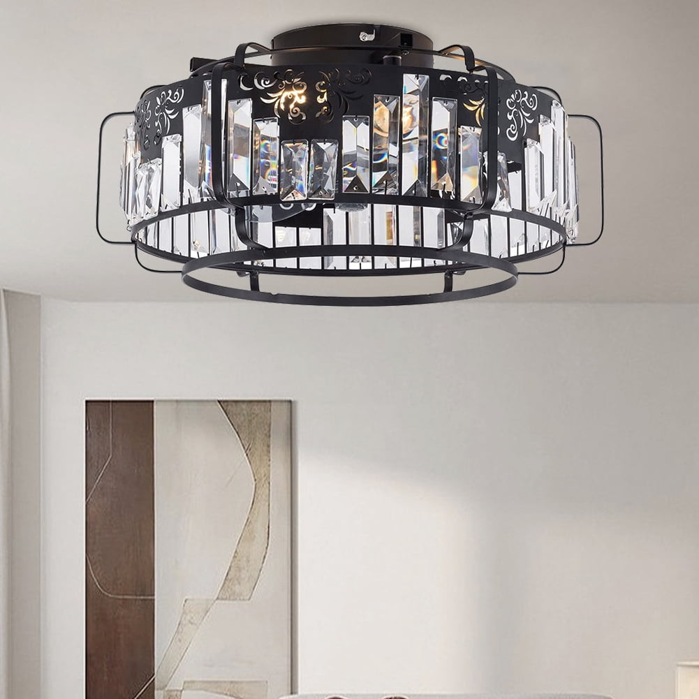 KPIBEST 18.5'' Flush Mount Caged Ceiling Fan with Remote Control ...