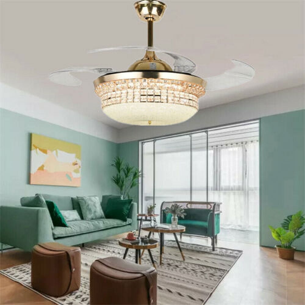 KPIBEST 42" Invisible Ceiling Fan with 3 Change Light and 3 Fan Speed ...