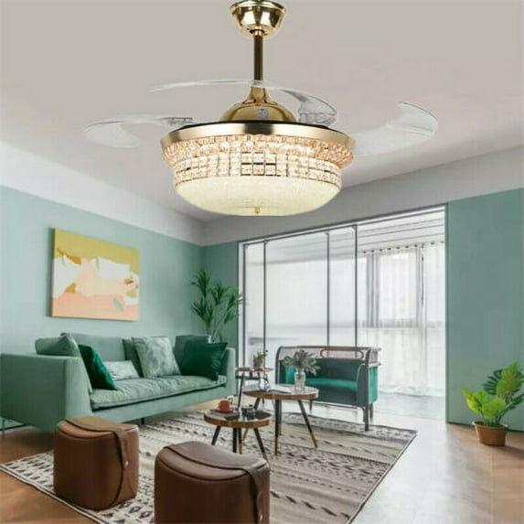 KPIBEST 42" Invisible Ceiling Fan with 3 Change Light and 3 Fan Speed ...