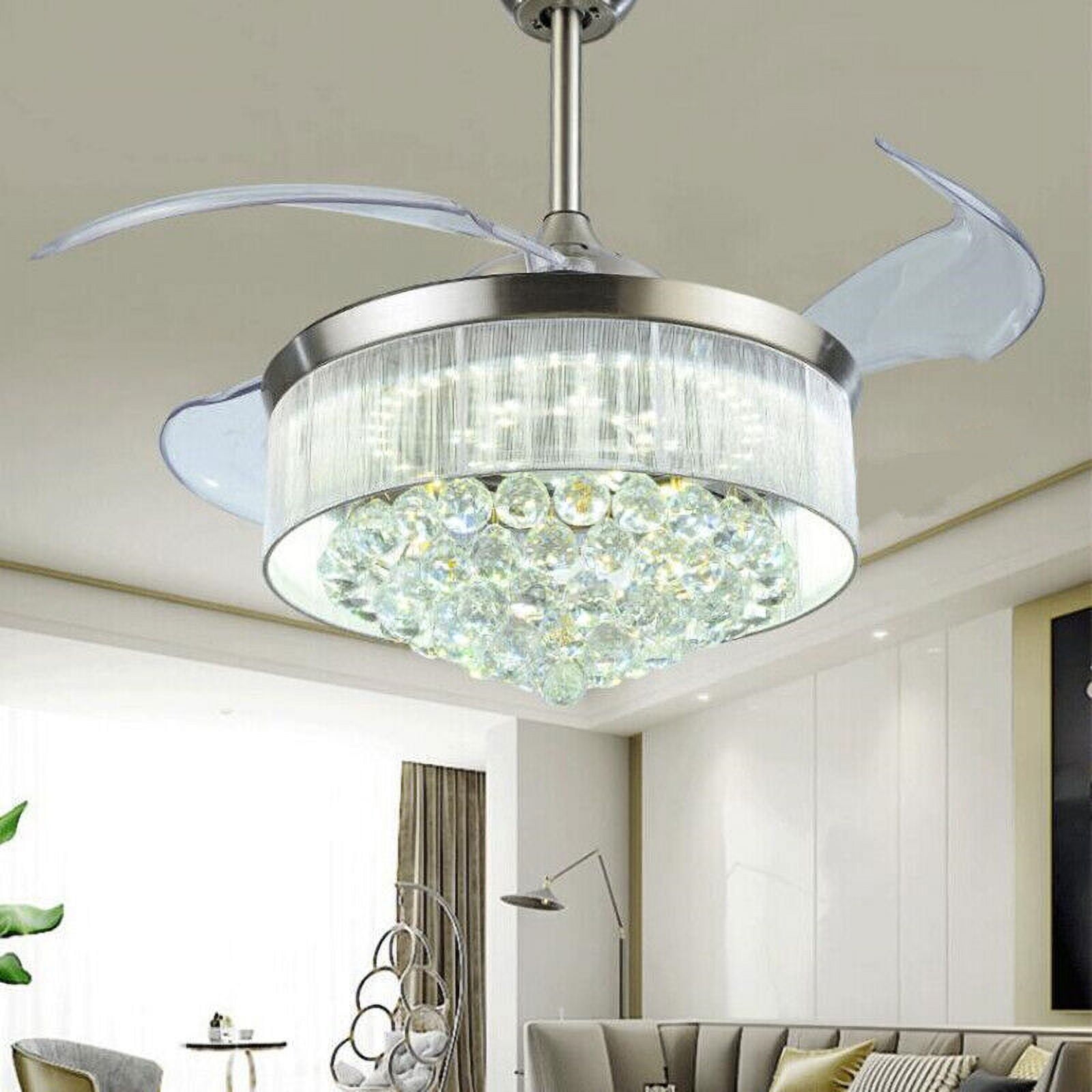 KPIBEST Silver LED Light Invisable Ceiling Fan Lamp - Walmart.com