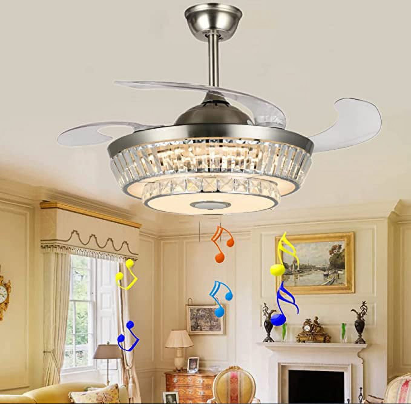 KPIBEST Bluetooth Cieling Fans with Lights Small 42 And 3 Blades, Smart ...