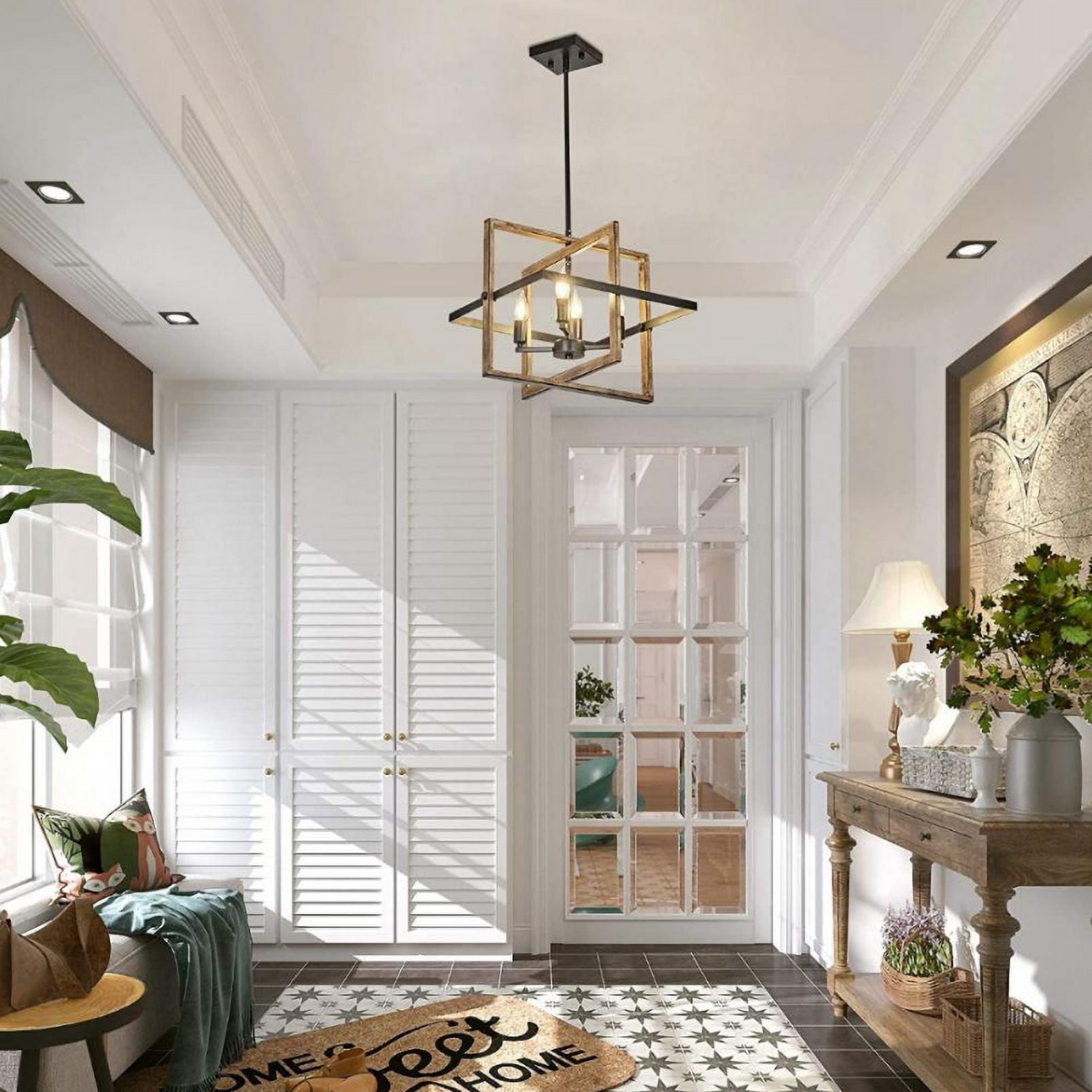 KPIBEST Modern Chandelier Rustic Dining Room Light Fixtures, Metal ...