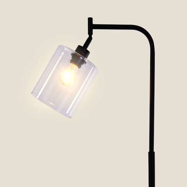 KPIBEST Modern LED Floor Lamp, Living Room with Glass Shade High Pole ...