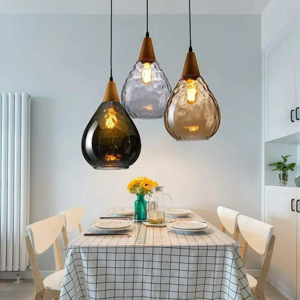 KPIBEST Pendant Lights Kitchen Island Chandelier Globes Glass,3 Heads ...