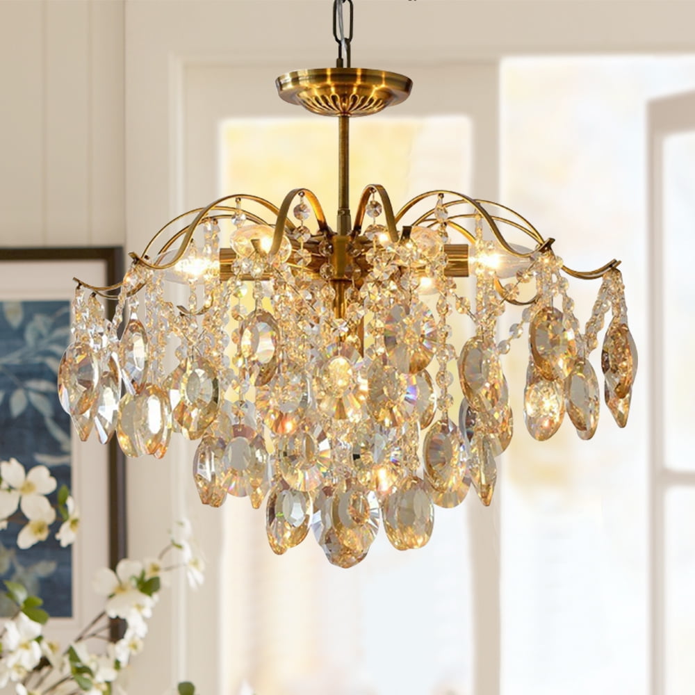 KPIBEST Raindrop Chandelier Crystals Light, Modern Pendant Chandelier ...