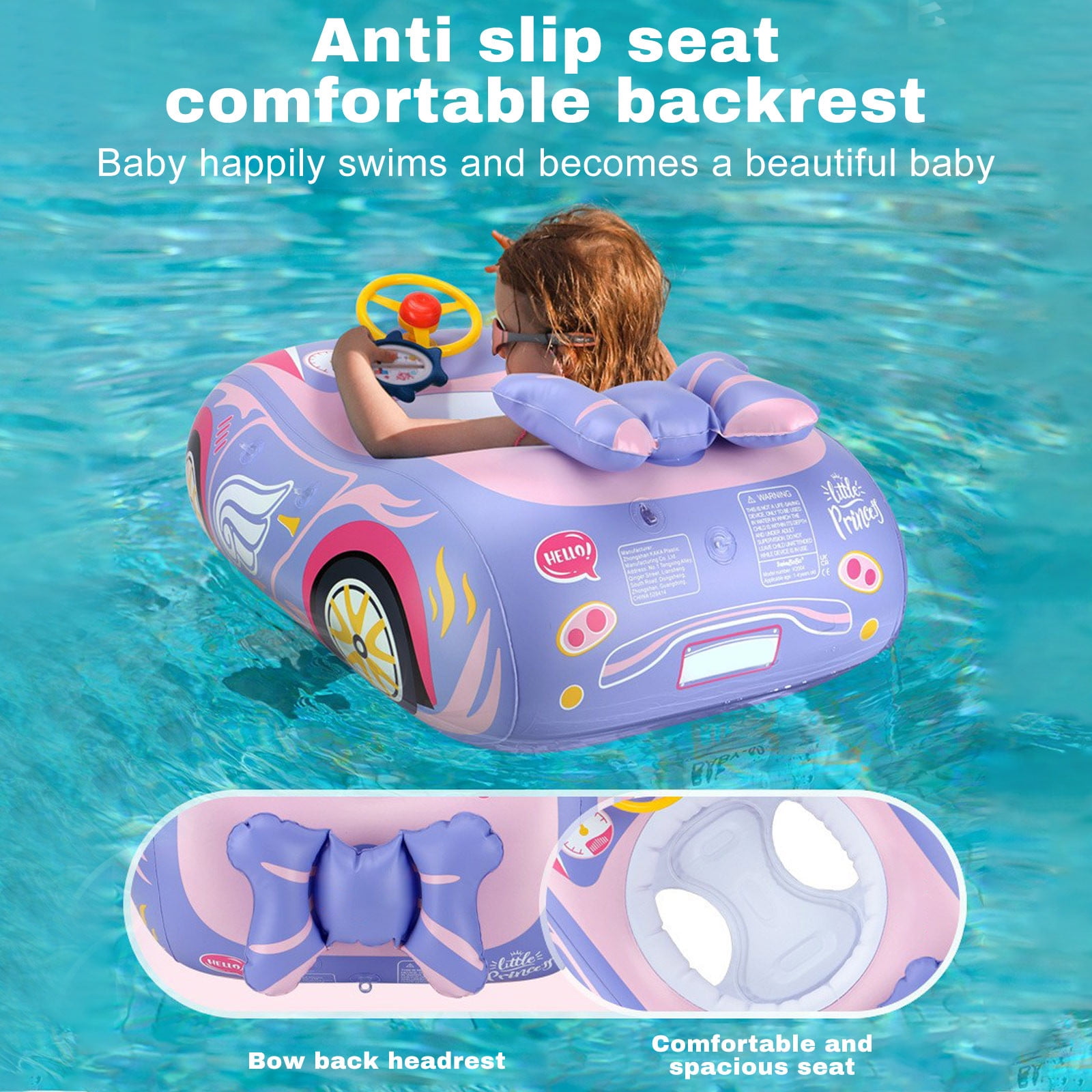 KPIMOR 24"x31.1"x10.6" Inflatable Swimming Car Seat Pool Float ...