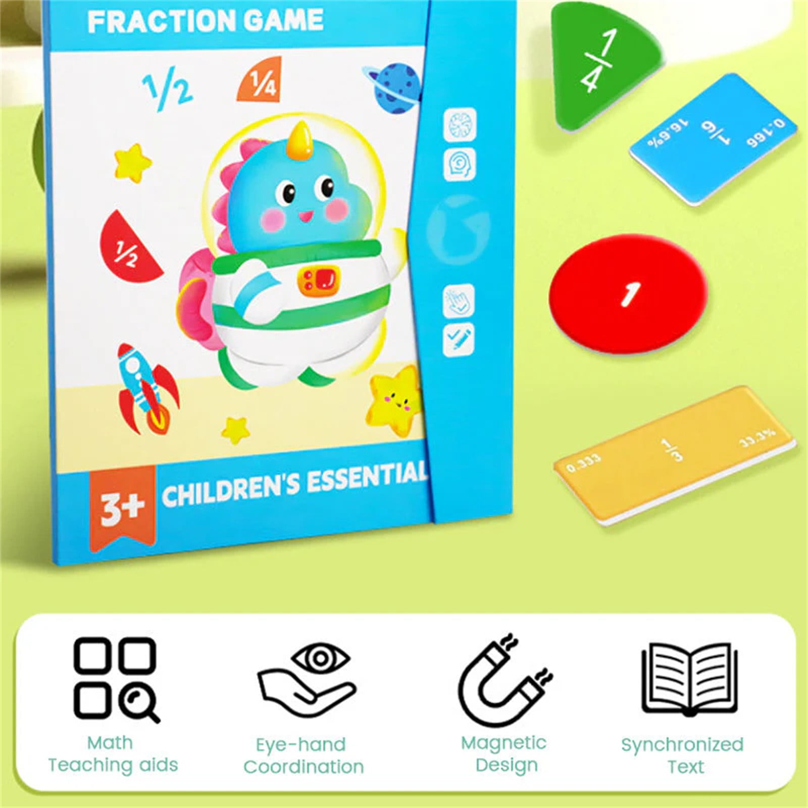 KPIMOR FRACTION TOYS FRACTION GAME Magnetic Fraction Learning Kit ...