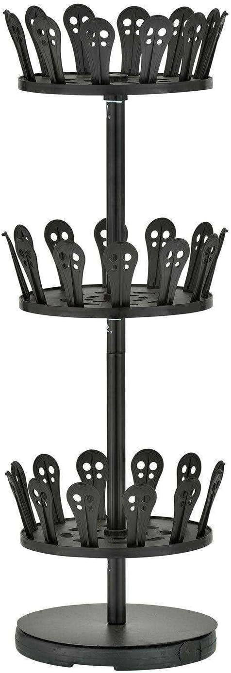 KPJQ 3 Tiers Round Carousel Shoe Rack Storage Rotating Shoe Rack Steel ...