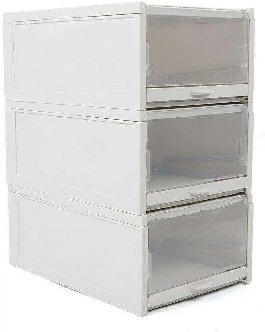 KPJQ 3PCS Stackable Shoe Storage Organizer Generic Shoe organizer Shoe ...