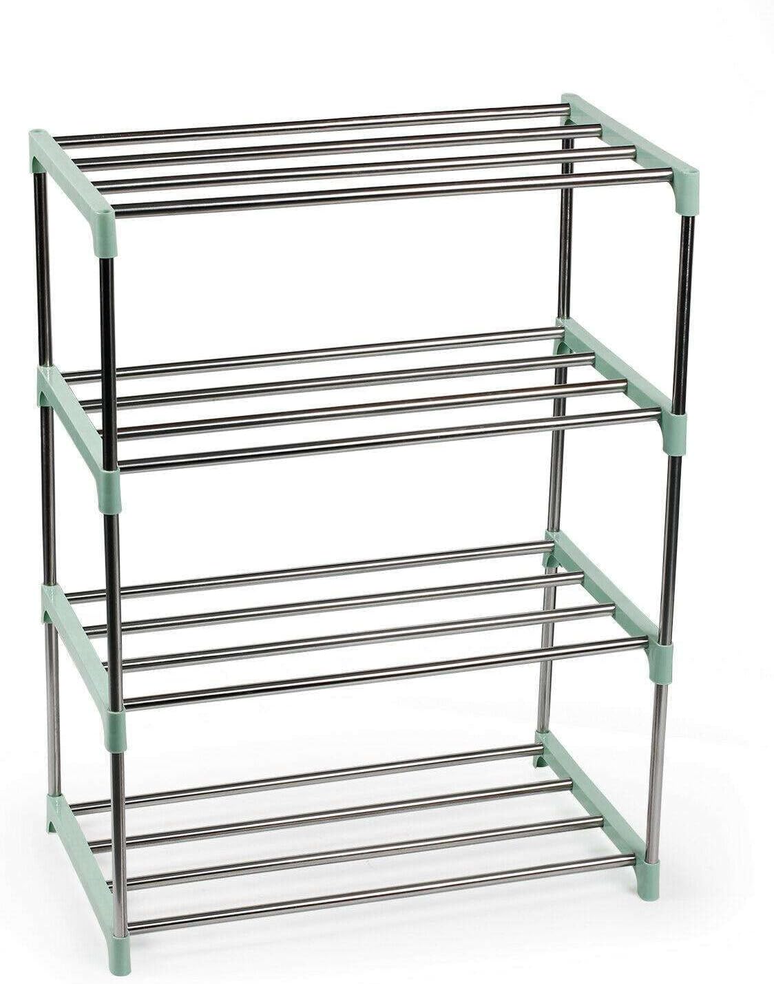 KPJQ 4 Tier Metal Shoe Rack Organizer Shoe organizer Shoe storage Shelf ...