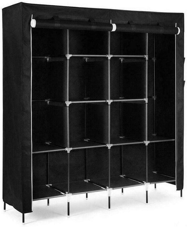 KPJQ Clo Closet Portable Wardrobe Clo Storage Rack 12 Shelves Shoe ...