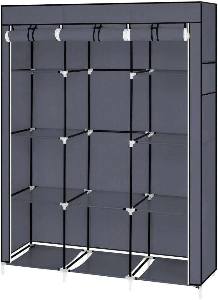 KPJQ Portable Closet Wardrobe Clo Rack Storage Organizer Shoe organizer ...