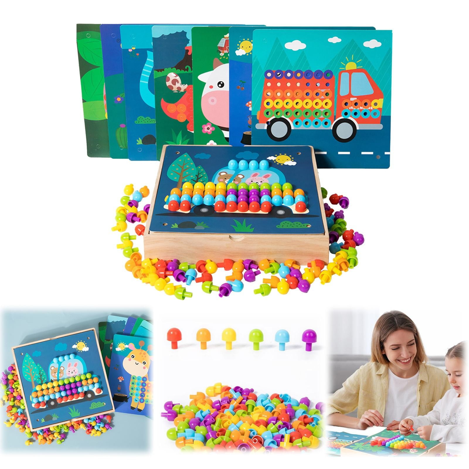 KPLFUBK Clearance Plug In Game 3D With Gears Colour Plug In Game Pegboard Forks Early ...