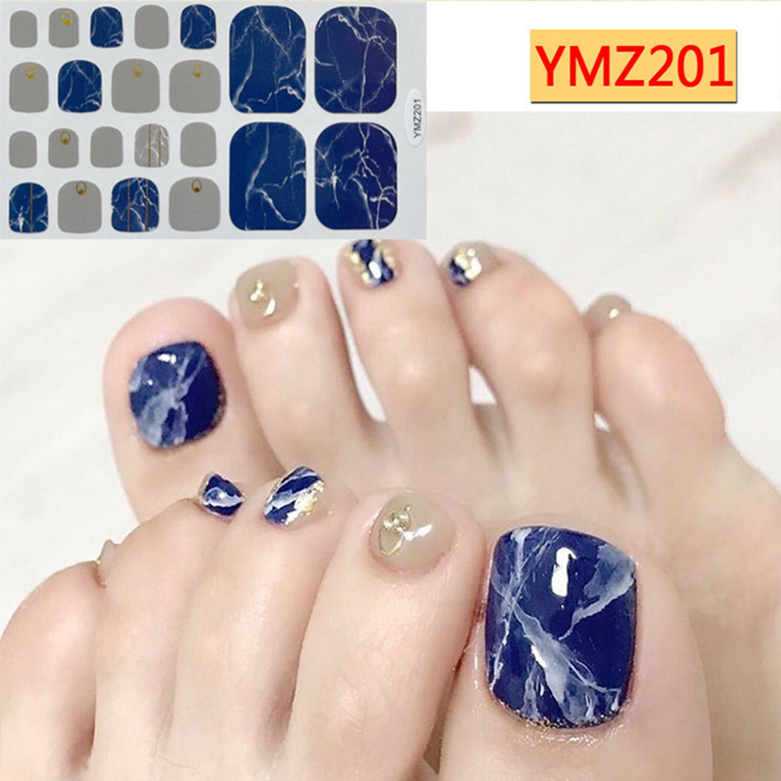 KPLFUBK DIY Toe Nail Stickers Full Wraps Nail Polish Stickers Nail ...