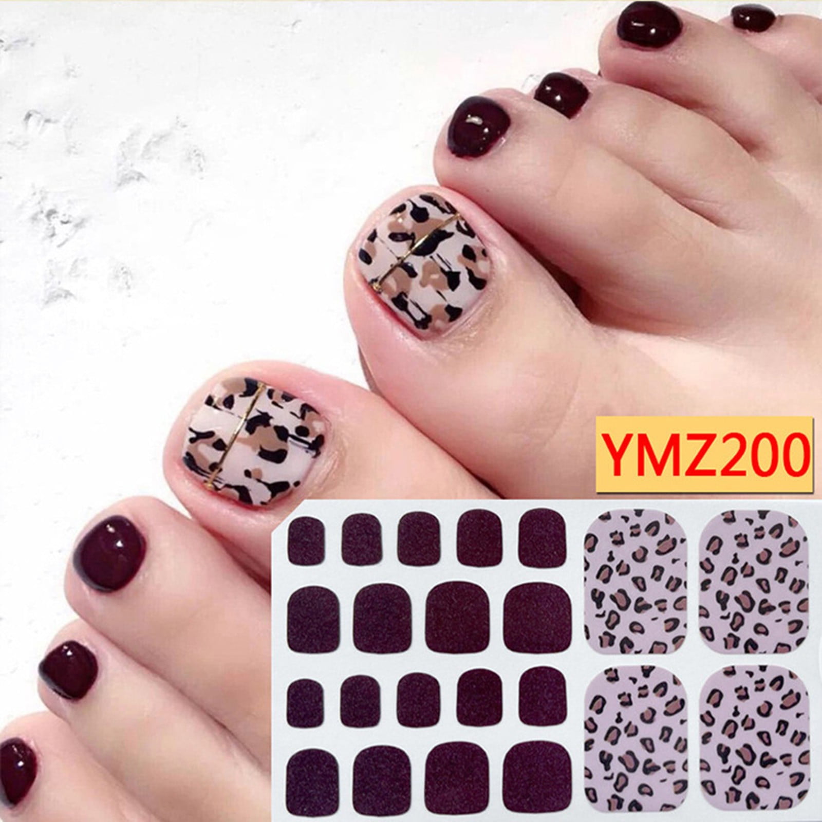 KPLFUBK DIY Toe Nail Stickers Full Wraps Nail Polish Stickers Nail ...