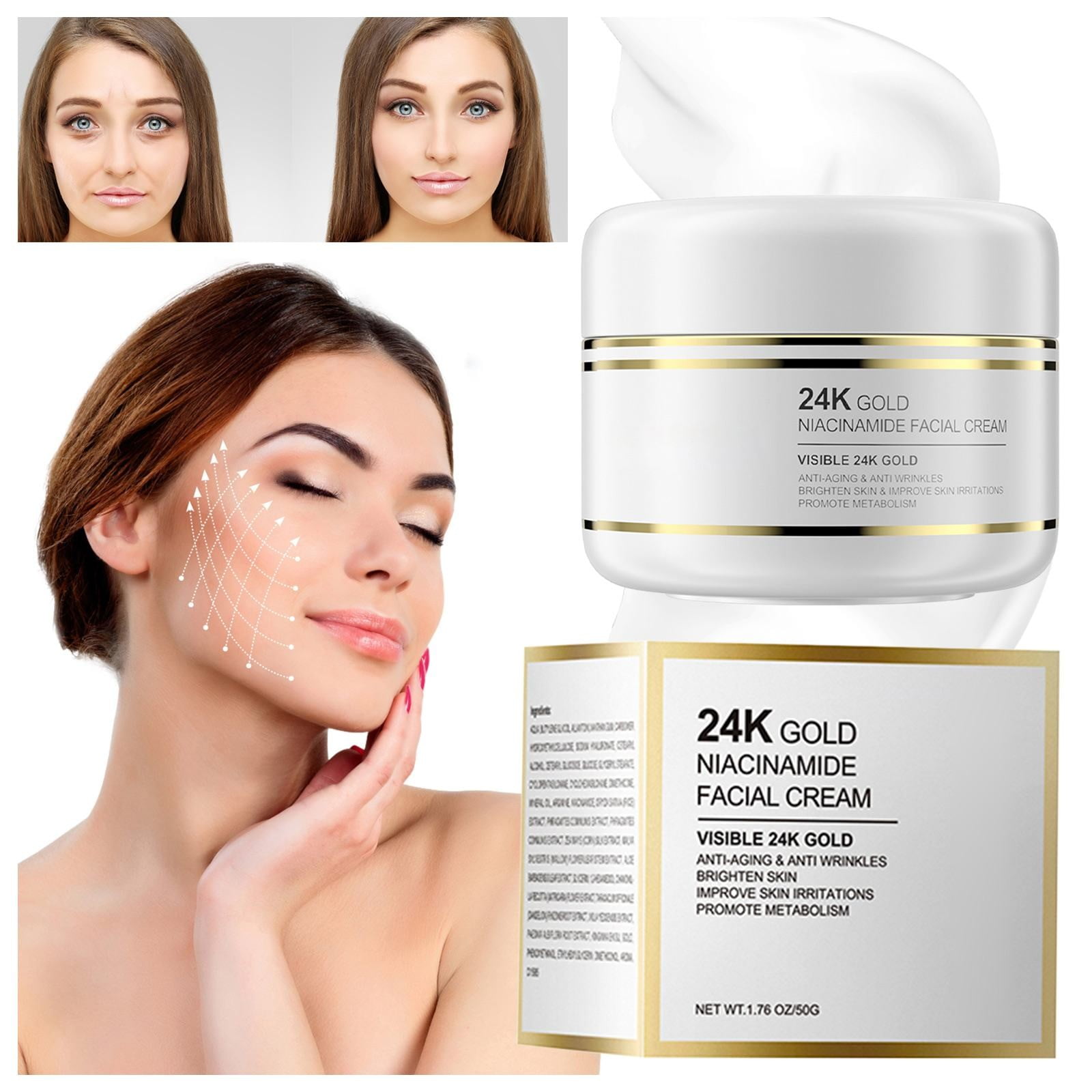 KPLFUBK Facial Creams Moisturizers Anti Aging Gold Hydrating ...