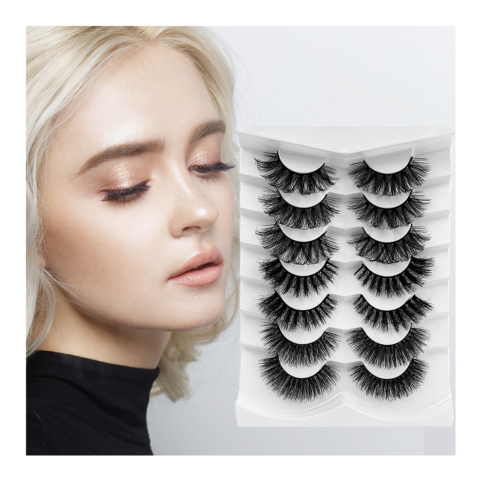 KPLFUBK False Eyelashes Lashes Pack 7 Pairs 8D - Dramatic Wispy Cat Eye ...
