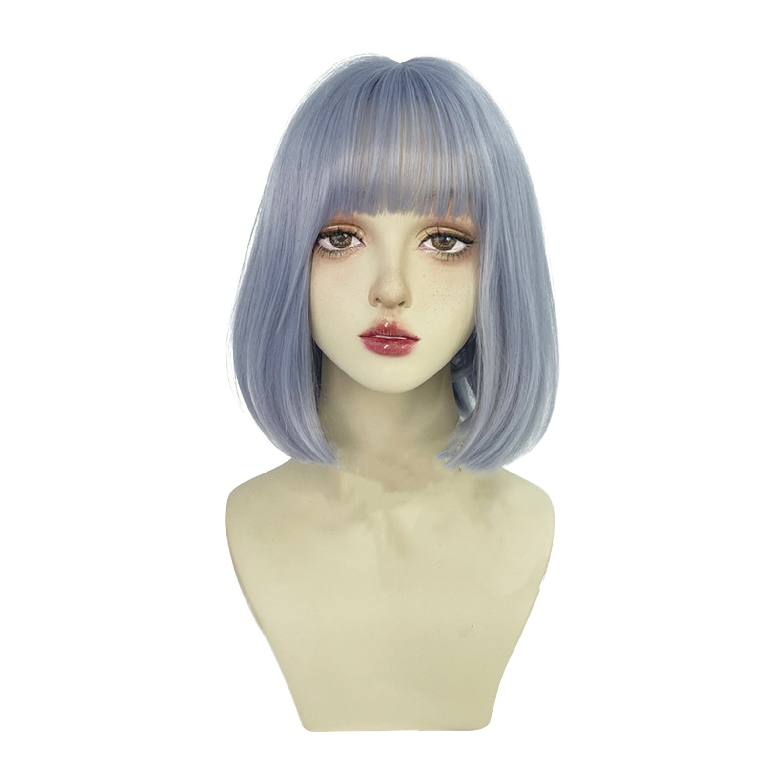 KPLFUBK Human Hair Wig Short Straight Hair Inside Buckle Bob Natural ...