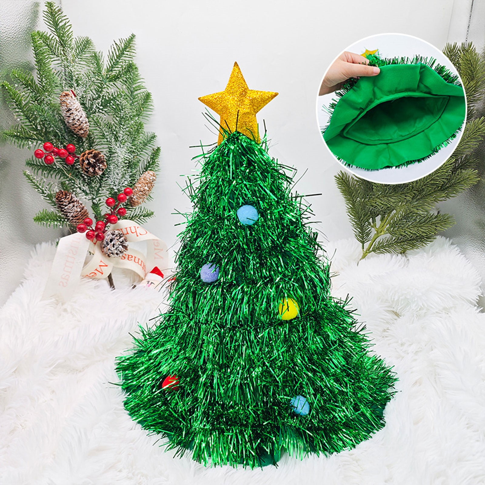 KPLFUBK LEMONSODA Christmas Tree Holiday Hat,Fun Festive And Catching ...