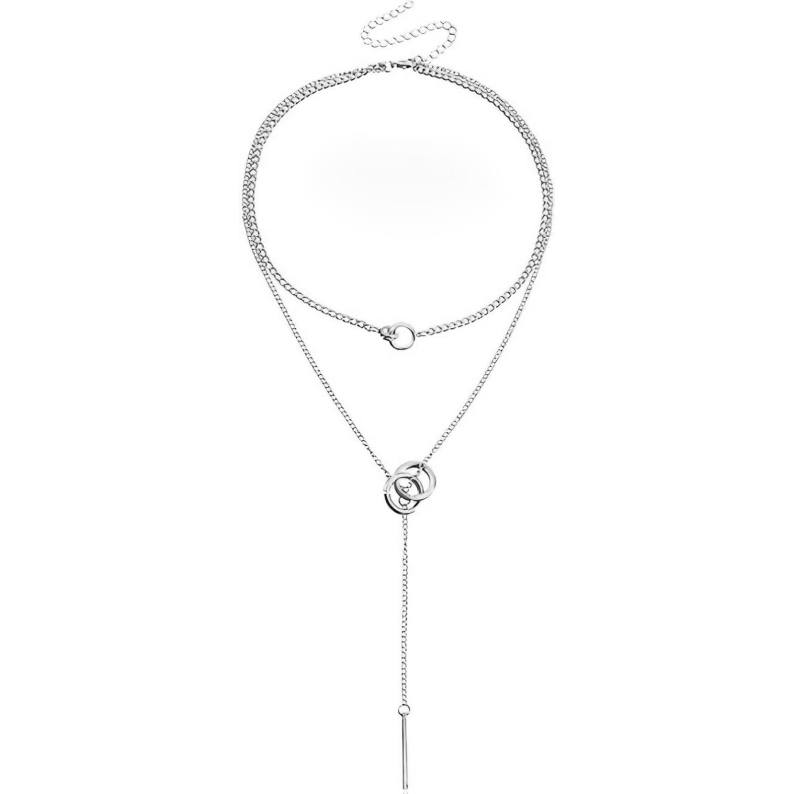 KPLFUBK Lariat Drop Bar Pendant Necklace Layered Lariat Necklace Dainty ...