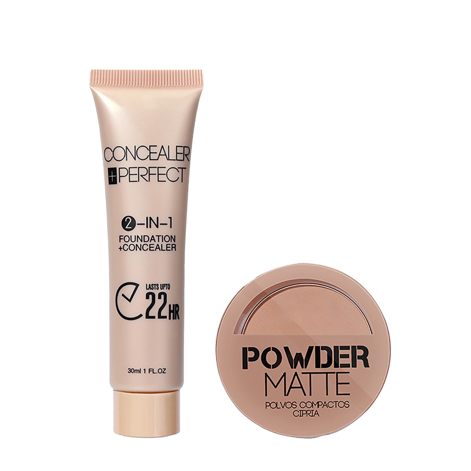 KPLFUBK Liquid Foundation Full Coverage Powder 4.2g +liquid Foundation ...