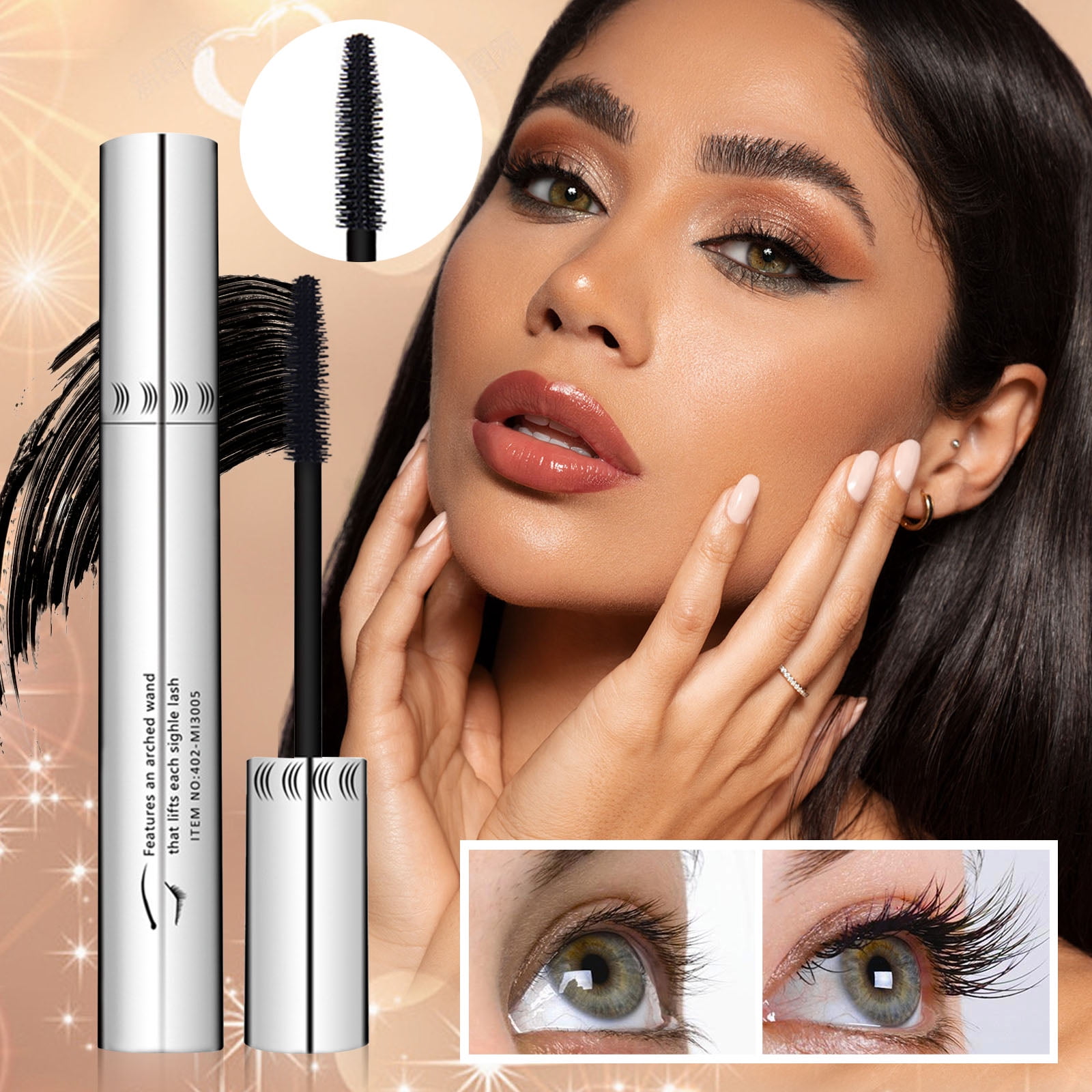 KPLFUBK Mascara Waterproof 1pc Silk Fiber Lash Mascara Natural Smudges ...