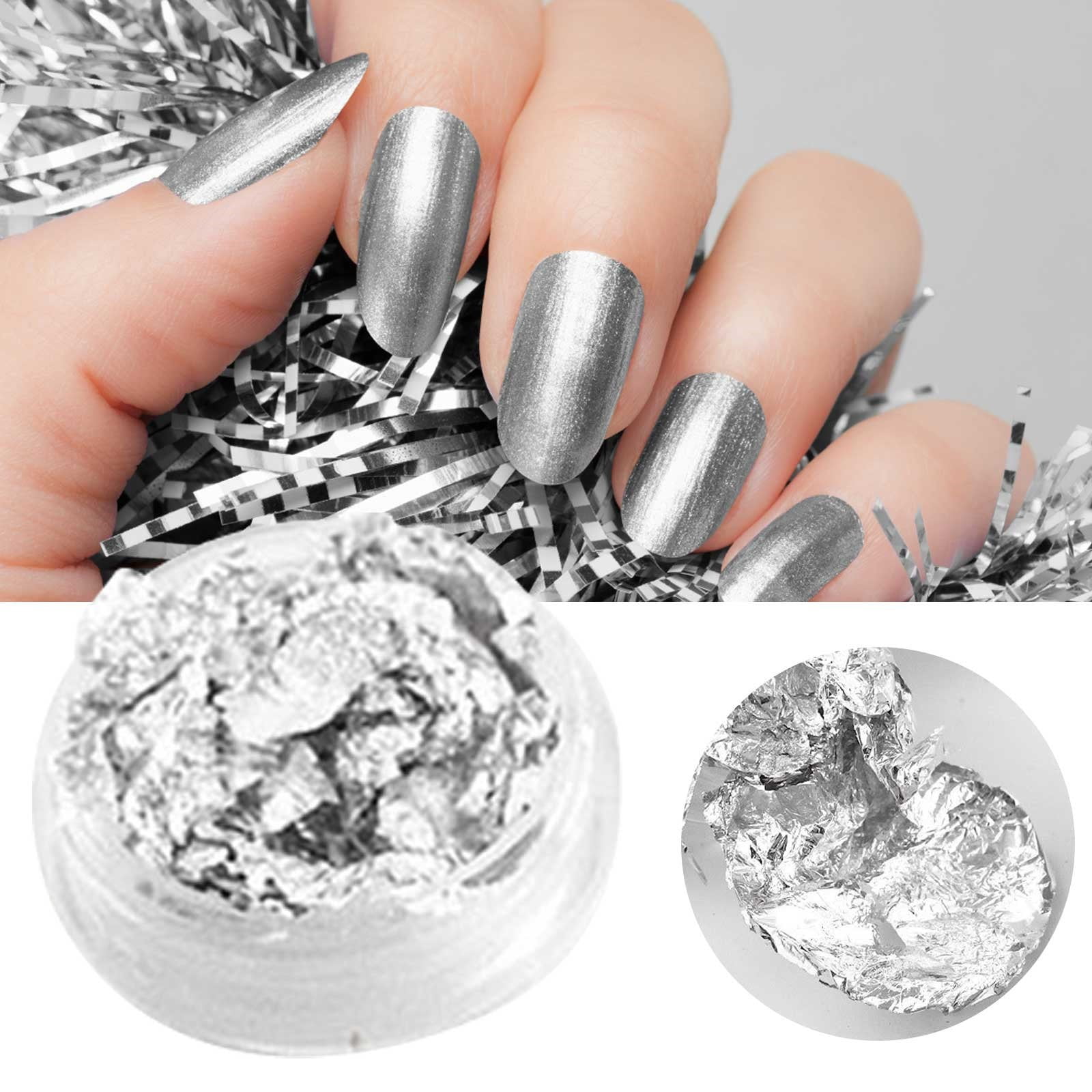 KPLFUBK Nails Art Jewelry Gold Foil Tin Foil Shards Gold Silver Glass ...