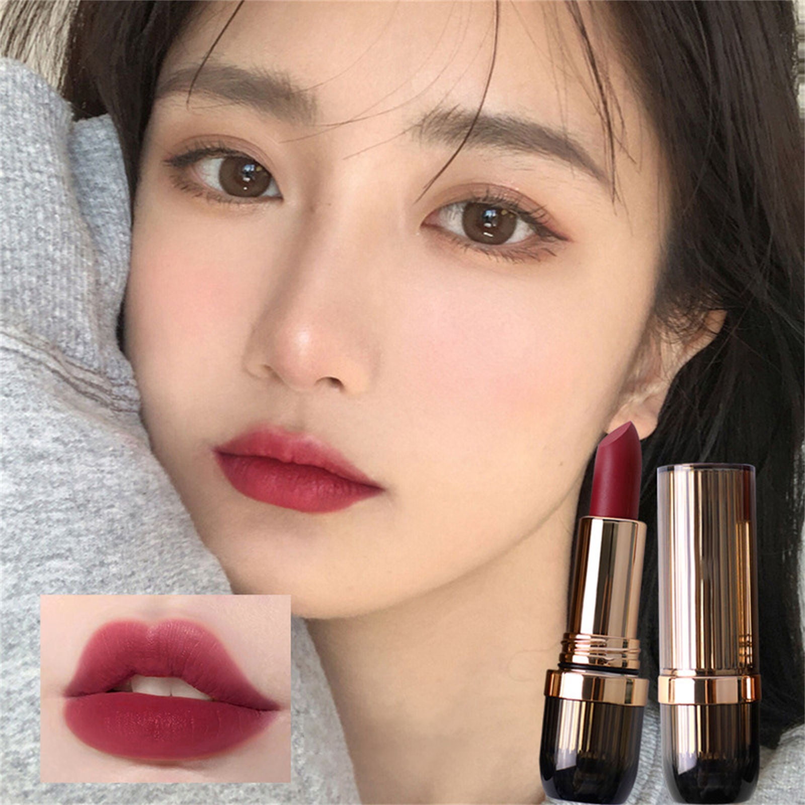 KPLFUBK Non Stain Cup Lipstick Velvet Texture Lasting Anti Sweating ...