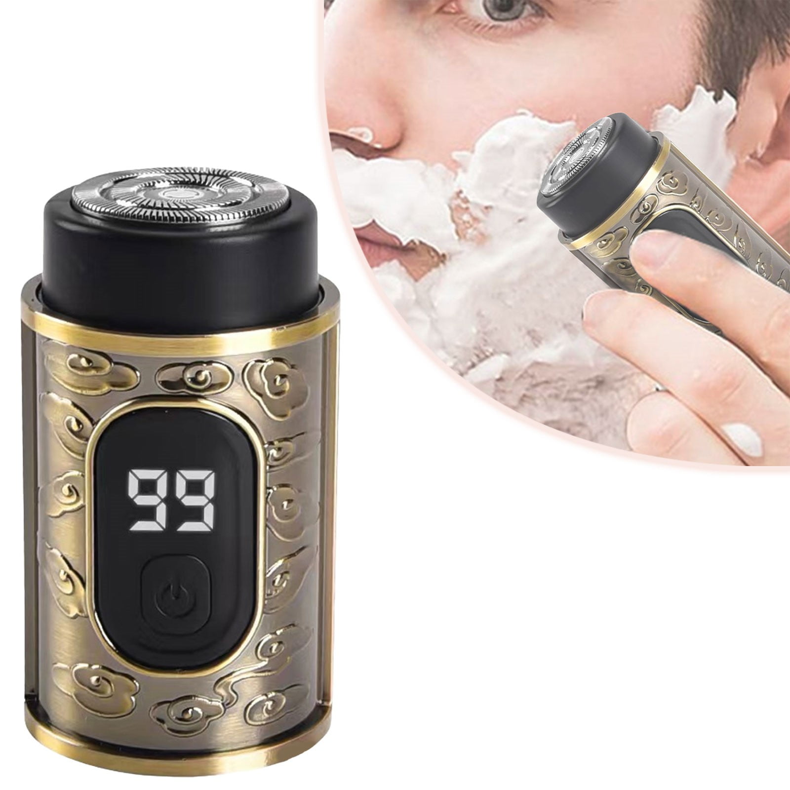 KPLFUBK Portable Digital Display Dragon Design Mini Shaver Home Beard ...
