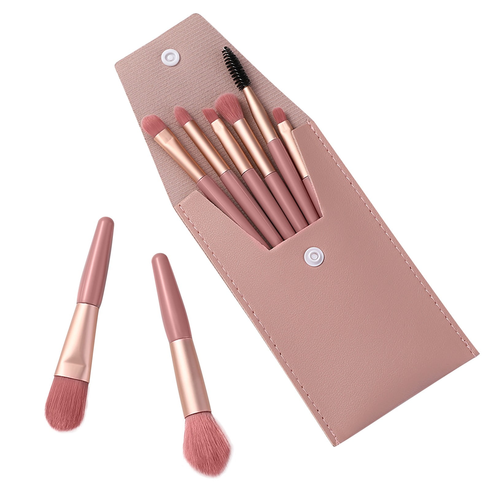 KPLFUBK Portable Set - 8 Mini Makeup Brushes with Wood Handles ...