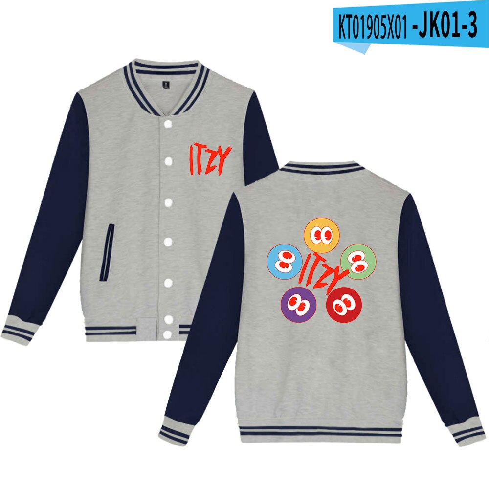 KPOP ITZY Album CRAZY IN LOVE Baseball Uniform Fleece Jacket Printed ...