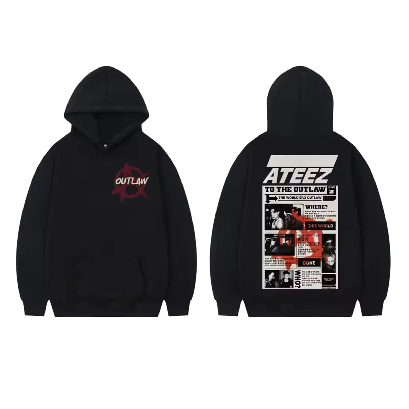 KPOPAteez Merch Unisex Oversized Cotton Fleece Hoodie - Graphic Print ...