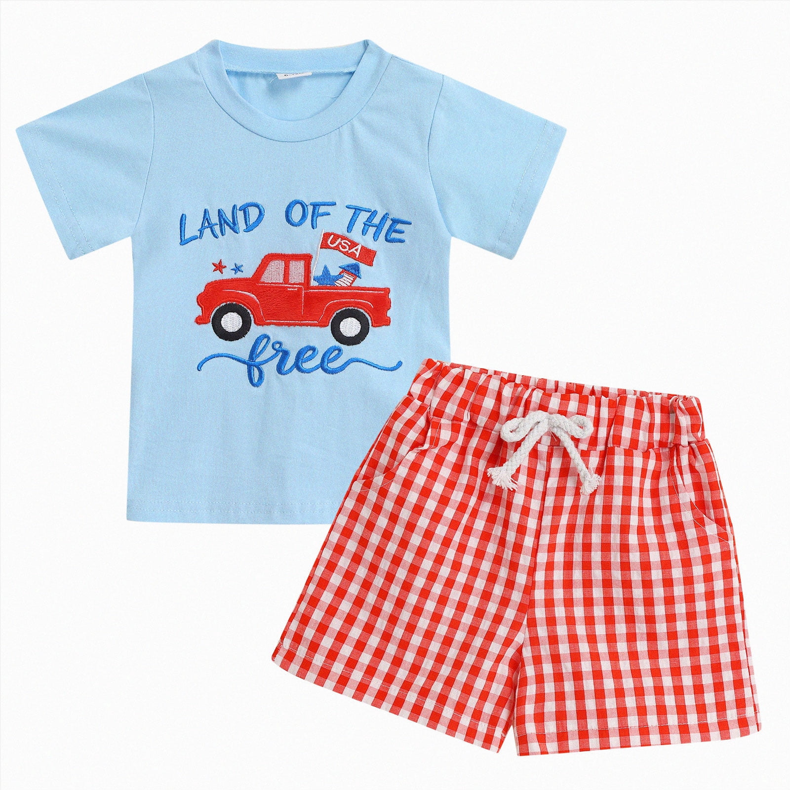 KPOPLK Baby Boy Summer Outfits 2 Piece Set Short Sleeve T-Shirt with ...