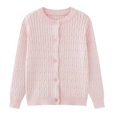 Brondbend Girls Cardigan Sweaters Kids Knitted Sweater V Neck Long ...